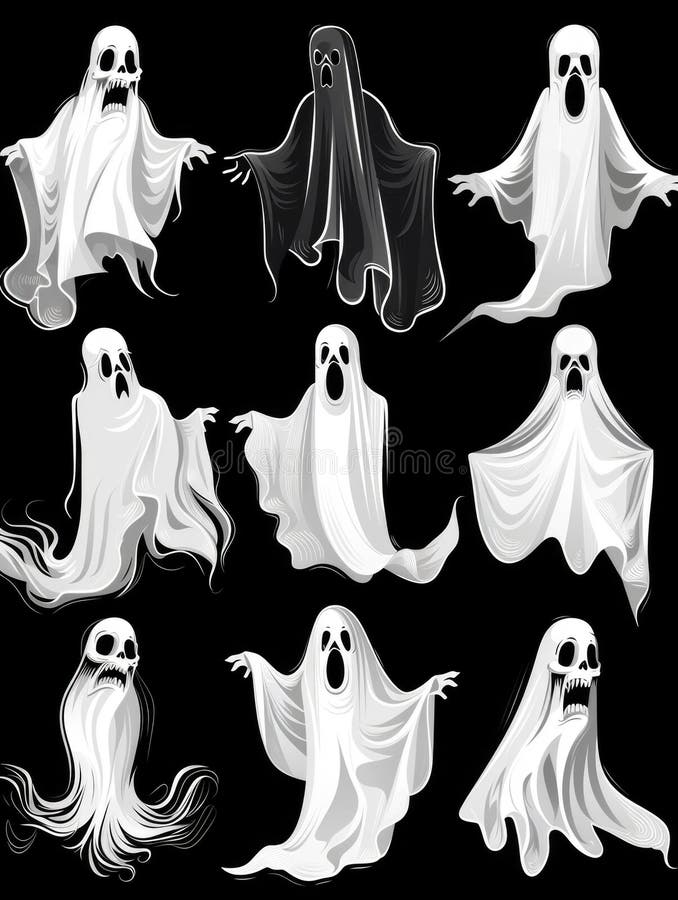 Six Ghosts Various Poses Stock Photos - Free & Royalty-Free Stock ...