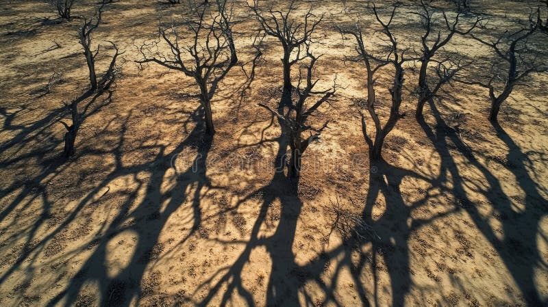 A Group of Trees are Casting Shadows on the Ground Stock Illustration ...