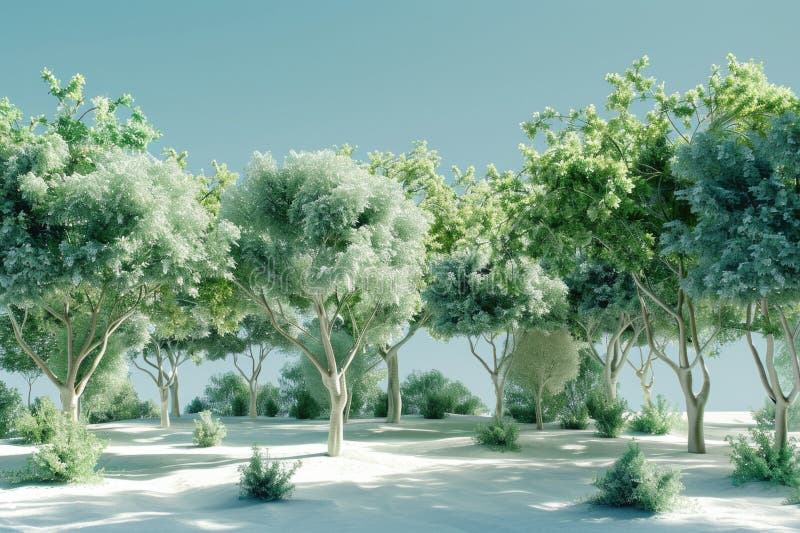 Group Trees Stand Tall Sandy Environment Stock Photos - Free & Royalty ...