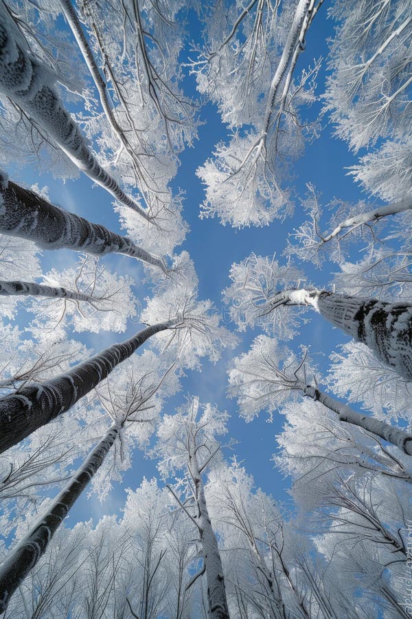 A Group of Trees Standing in the Snow. Ideal for Winter-themed Designs ...
