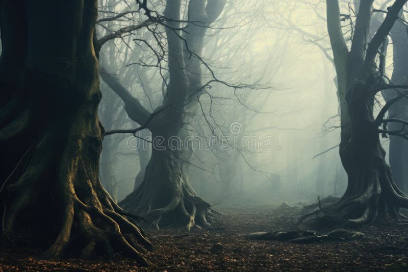 A Group of Trees Standing Tall in a Dense Woodland Setting Stock Photo ...