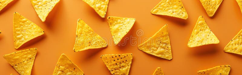 A Group of Triangular Yellow Tortilla Chips Sitting on Top of a Table ...
