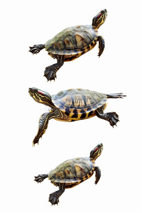 A Group of Turtles Swimming Together in the Water Stock Photo - Image ...