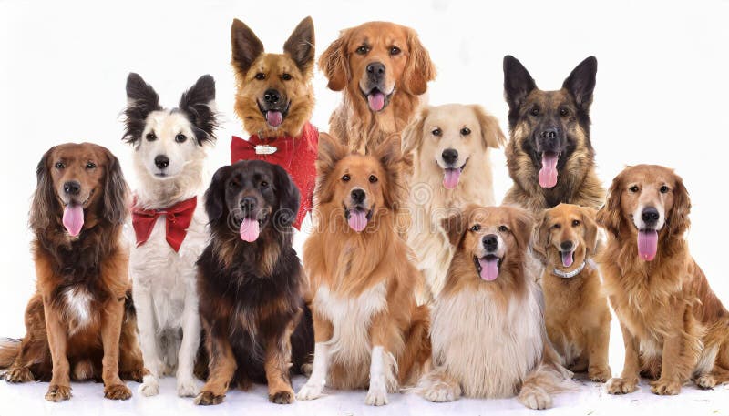 Group of twelve dogs stock illustration. Illustration of animal - 313668487