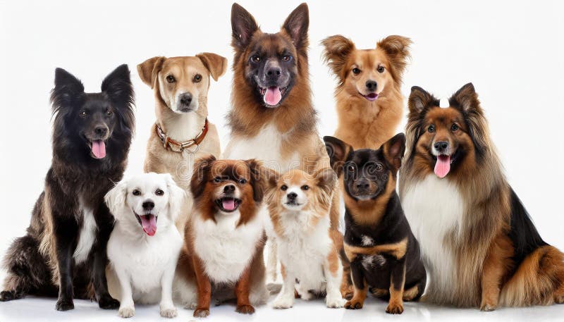 Group of twelve dogs stock illustration. Illustration of german - 313668496