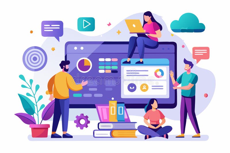 A Group of UI UX Designers Collaborates in a Bright Workspace ...