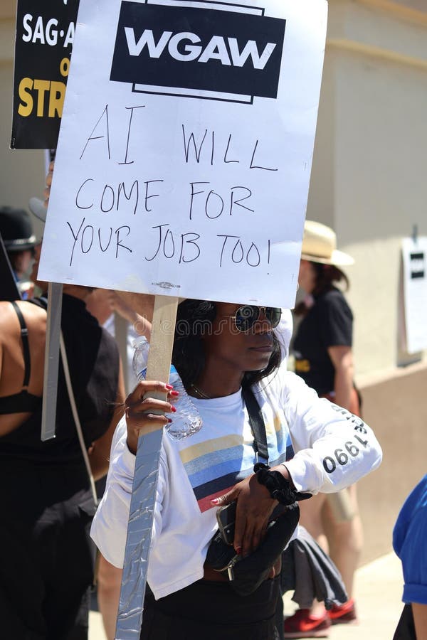Union Workers Walking the Picket Line Outside of Paramount Studios in ...