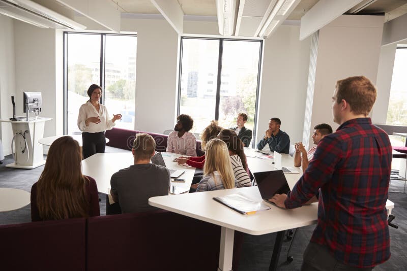 Group of University Students Attending Lecture on Campus Stock Photo ...