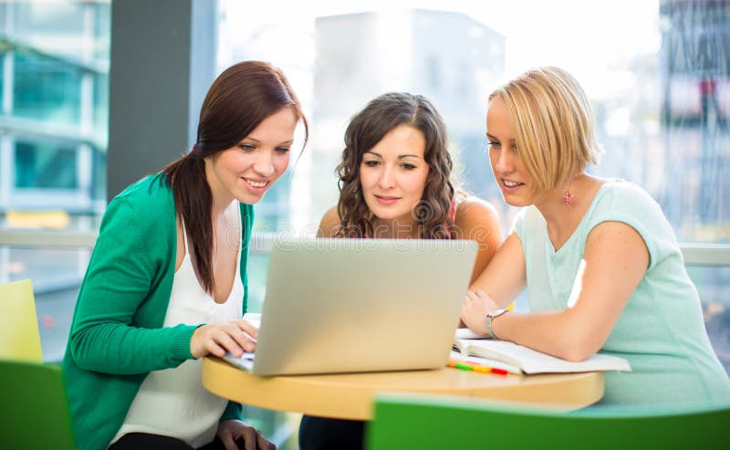 Group of University Students Studying in Studying Room/library Stock ...