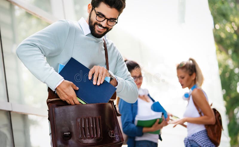 Group of Happy University Students Studying Together and Having Fun ...