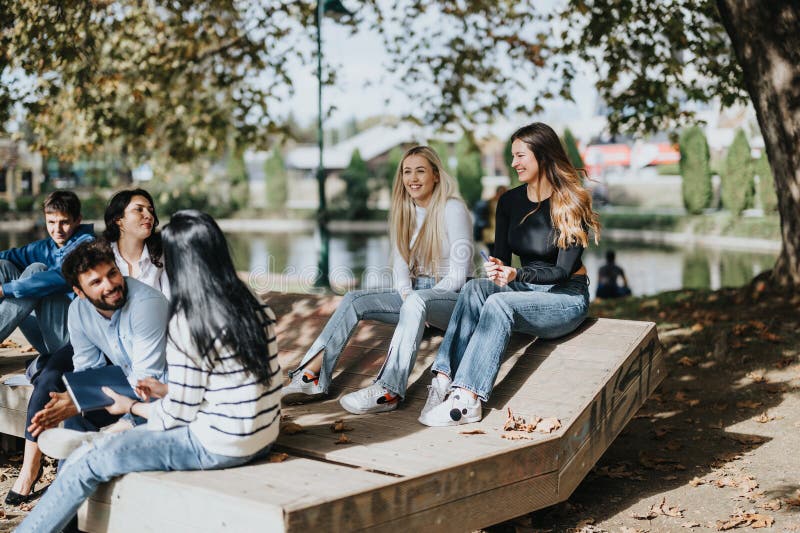 Group of University Students Studying Together. Their Effective ...