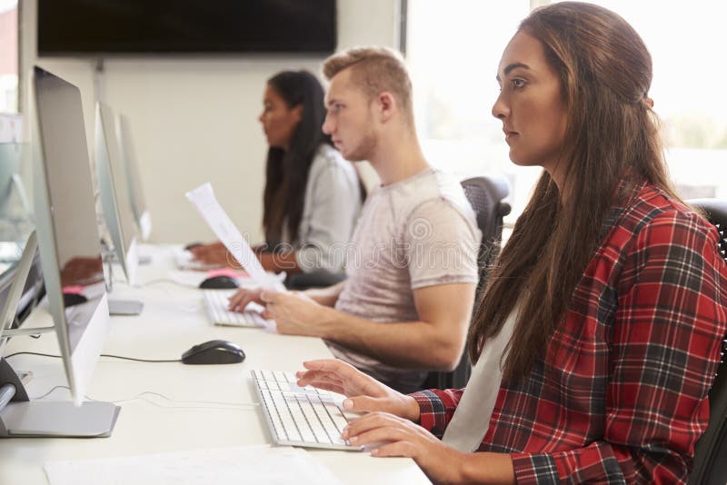 Group of University Students Working in Library Stock Image - Image of ...