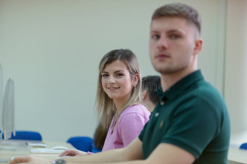 Group of University it Technologies Students Working on Practice ...