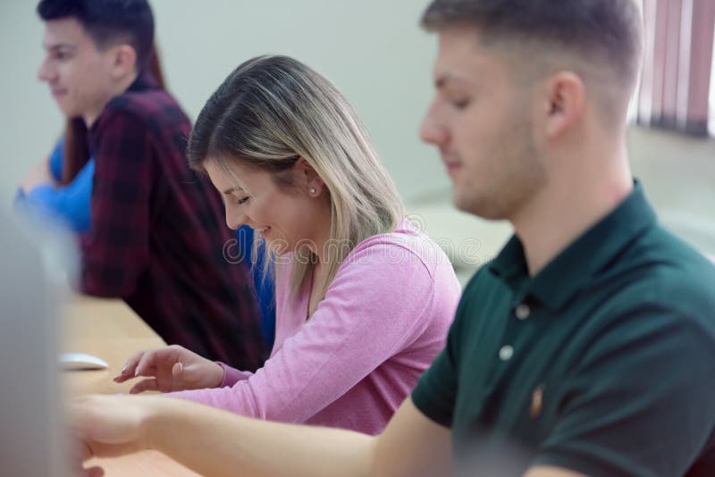 Group of University it Technologies Students Working on Practice ...