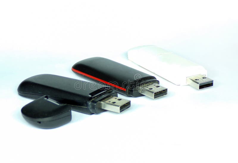 Set of USB Flash Drives Isolated on White Stock Photo - Image of multi ...