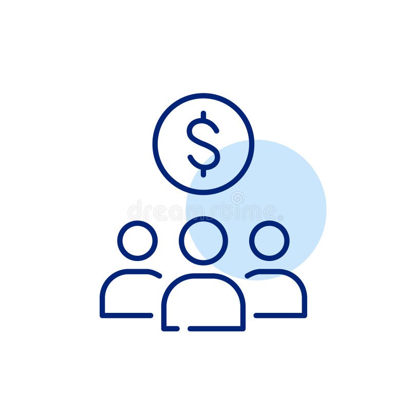 Group of Users and Dollar Symbol. Financial Community or Crowdfunding ...