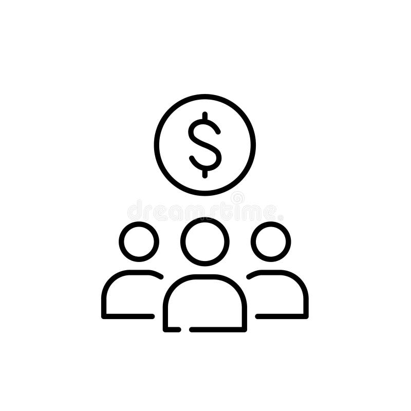 Group of Users and Dollar Symbol. Financial Community or Crowdfunding ...