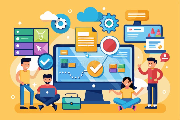 Group of Users Engages in Software Integration, Showcasing Customizable ...