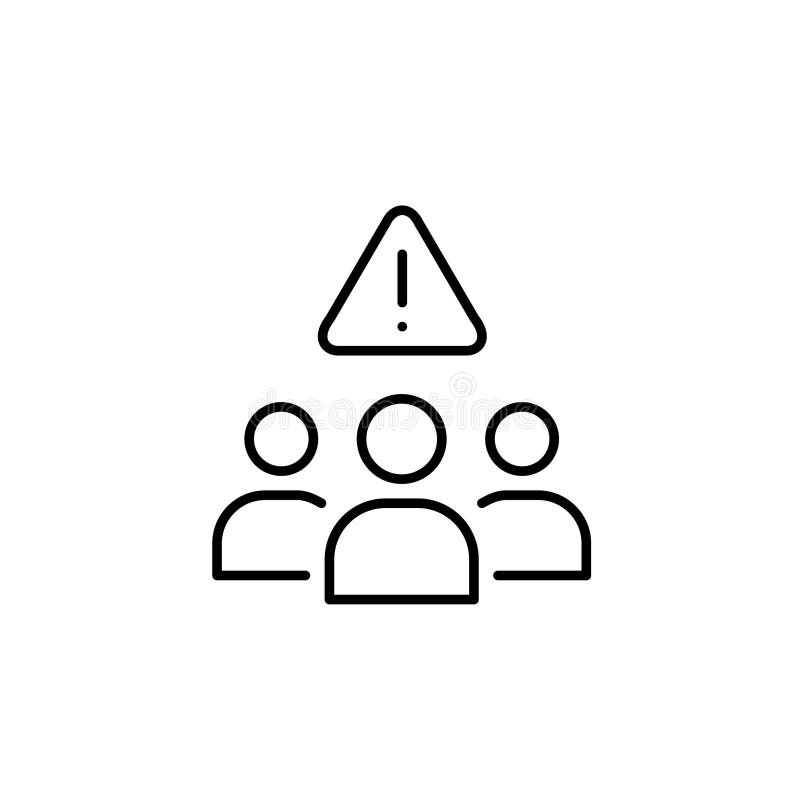 Group of Users, Exclamation Mark and Triangle. Community Alert, Shared ...