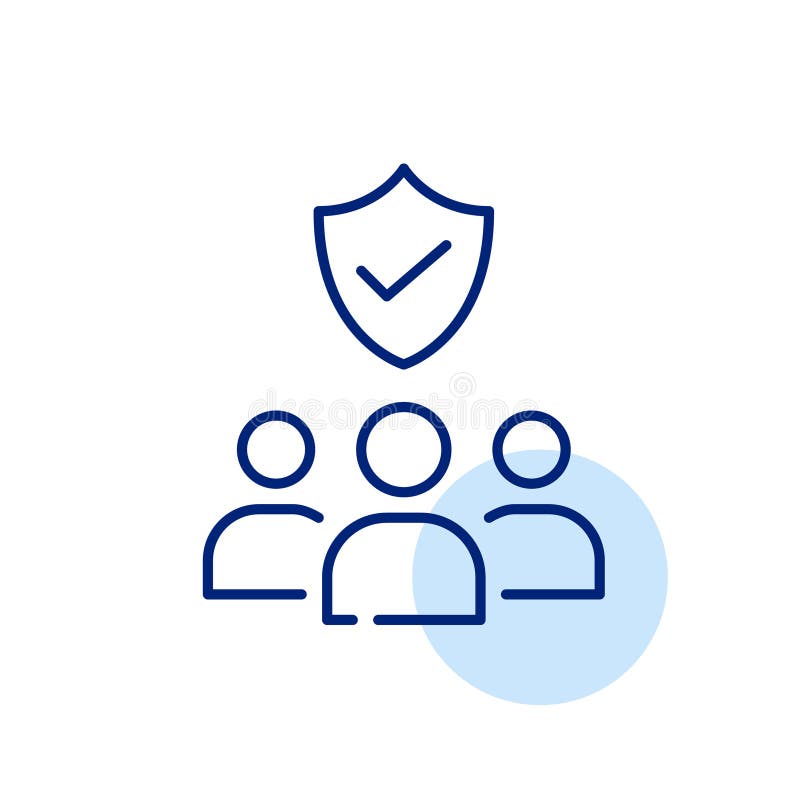 Group of Users, Shield with Checkmark. Verified Communication. Secure ...