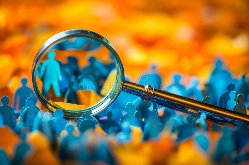 A Group Utilizes a Magnifying Glass To Examine an Object, Suitable for ...