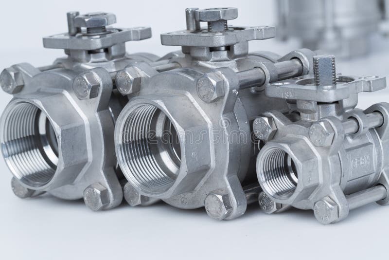 Group 3 Valves, Different Sizes Stock Image - Image of connection ...
