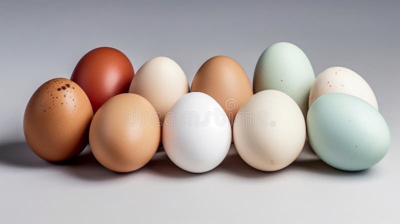 Group of Varied Eggs on Plain Background Stock Illustration ...