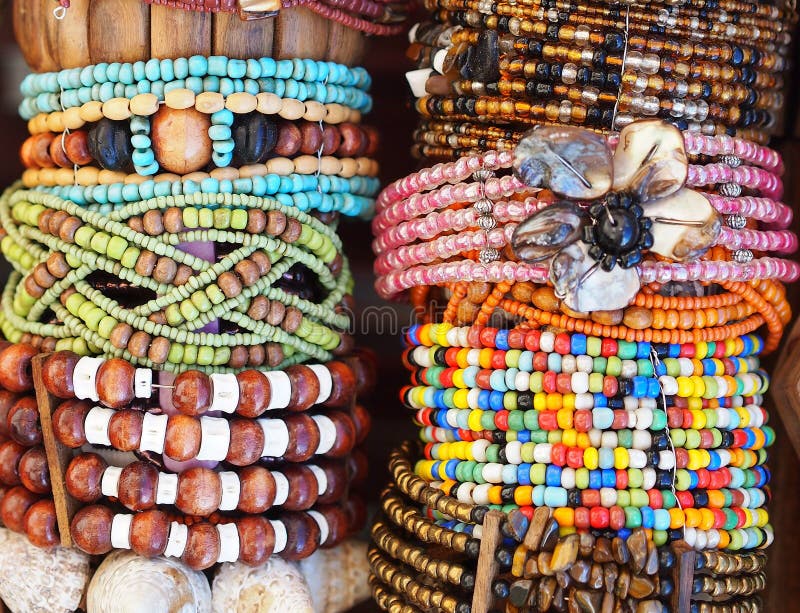 Group of Various Bead Bracelets. Stock Photo - Image of colorful ...