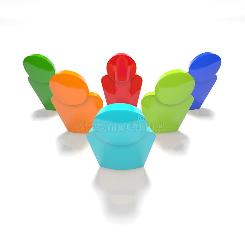 Group of Various Colored People, 3D Rendered Stock Illustration ...