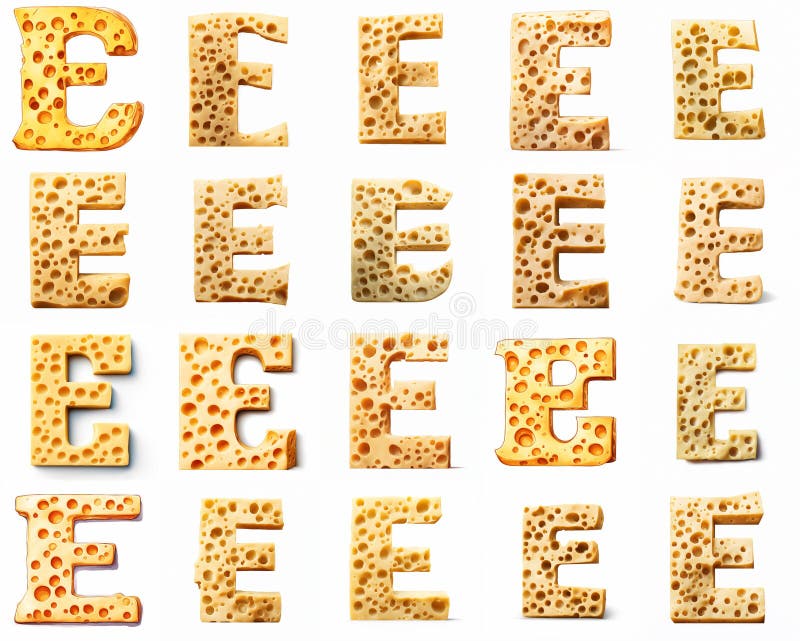 Various E Shaped Letters on White Background Stock Illustration ...