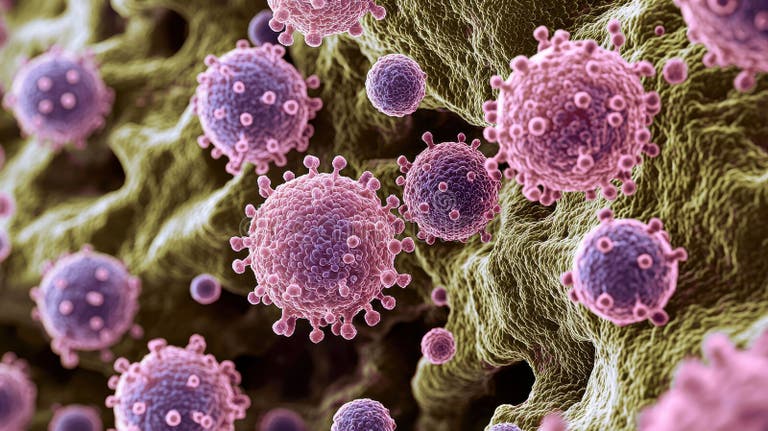 Group of Various Pathogens Including Bacteria and Viruses Inside a ...