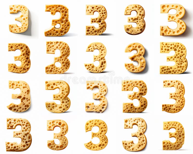 Number 7 made from cheese stock illustration. Illustration of snack ...