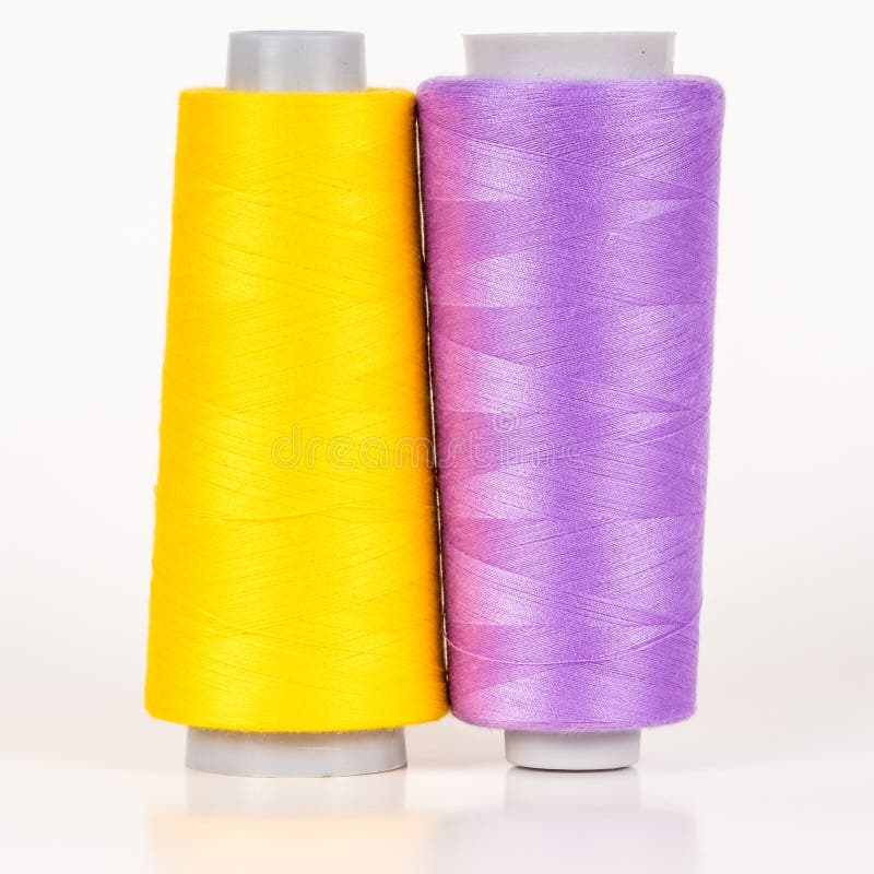 Vary colored thread coils stock photo. Image of factory - 103282562