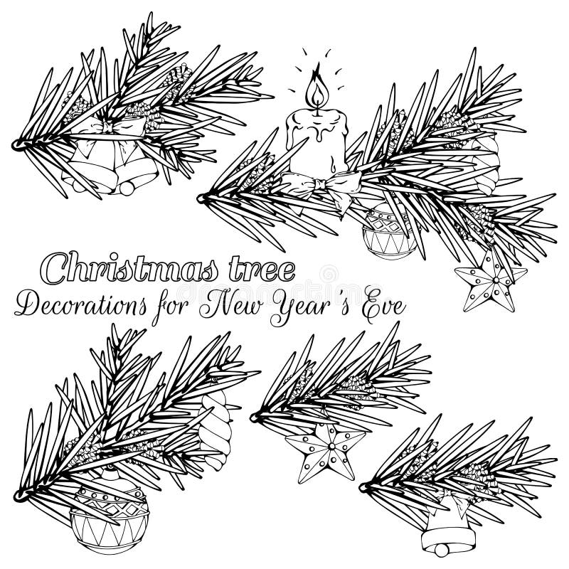 Christmas tree sketch stock vector. Illustration of light - 127881990