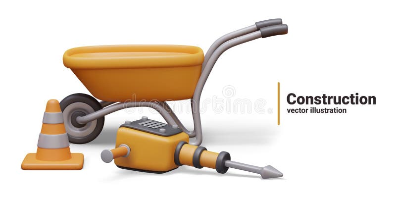 Group of Vector Objects, Scene for Construction Site Stock Vector ...