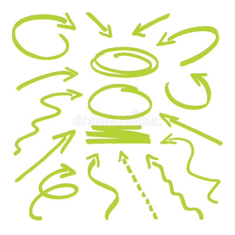 Group of Vector Yellow Arrows Stock Illustration - Illustration of ...