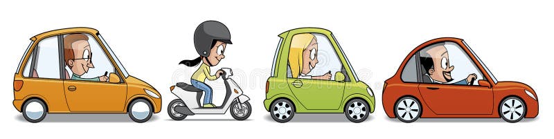 Group of vehicles stock illustration. Illustration of profile - 151435351