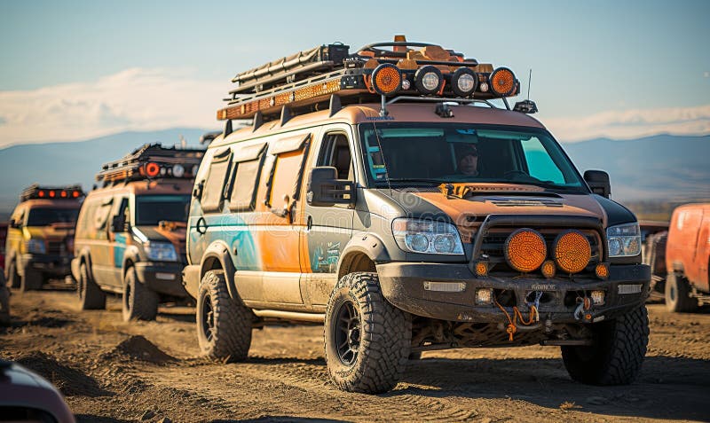 Group of Vehicles Parked in the Dirt Stock Photo - Image of rugged ...