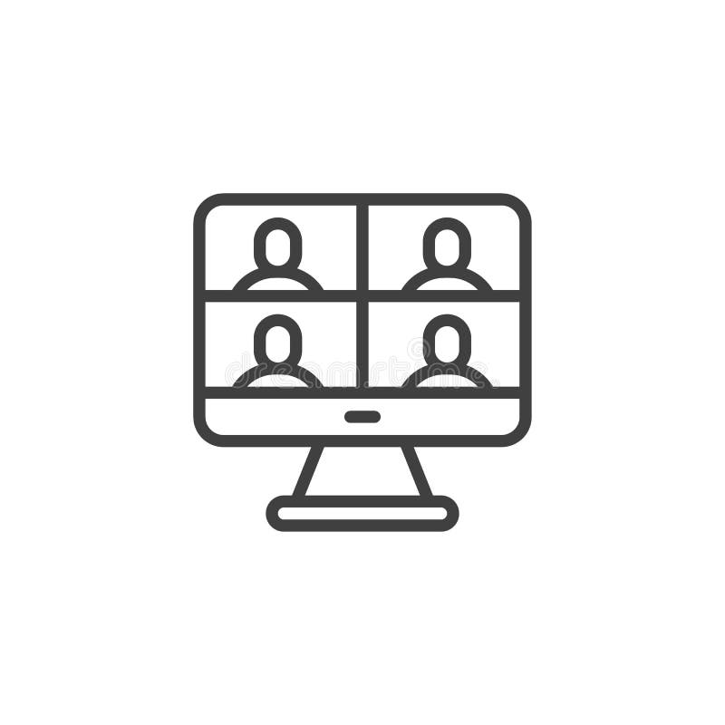 Video Conference Icon Vector, Filled Flat Sign, Solid Pictogram ...