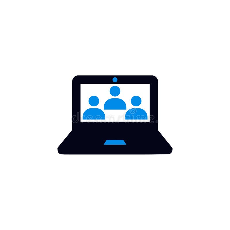 Group Video Conference or Meeting Icon Stock Vector - Illustration of ...