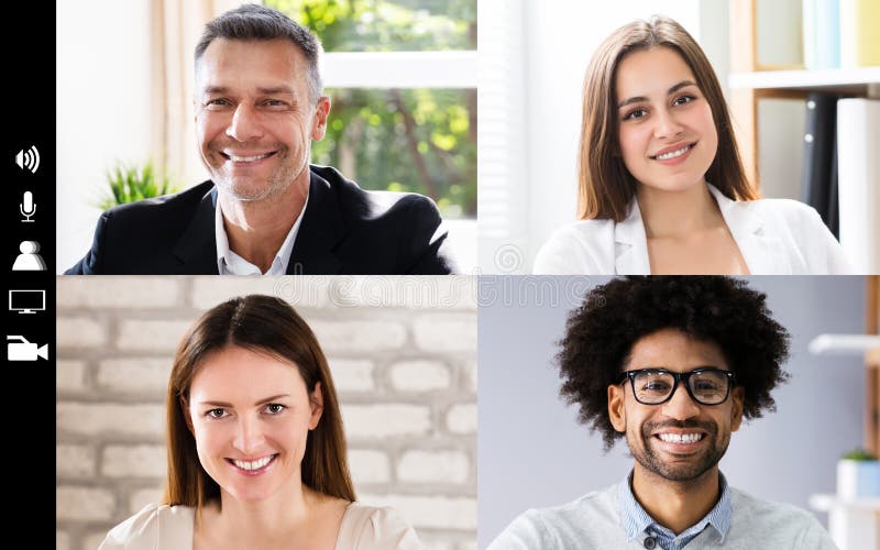 Group Video Conference Screen Stock Image - Image of call, hold: 189277471