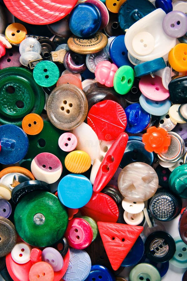 Collection of Vintage Buttons Stock Image - Image of colorful, abstract ...