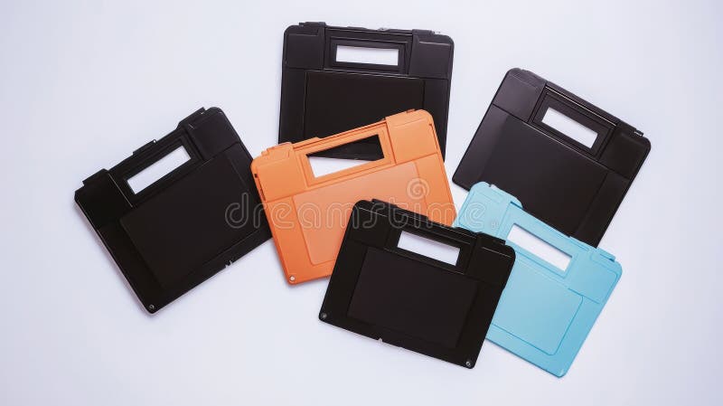 Vintage Floppy Disk Cases Displaying Retro Color Palette, Highlighting ...