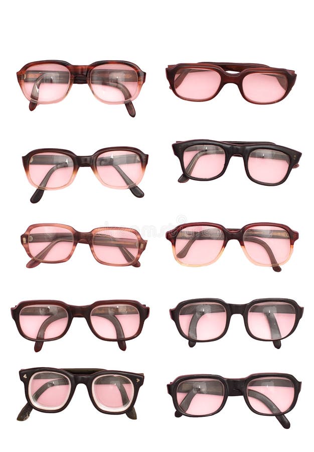 Group of Vintage Spectacles Isolated on White Background Stock Image ...