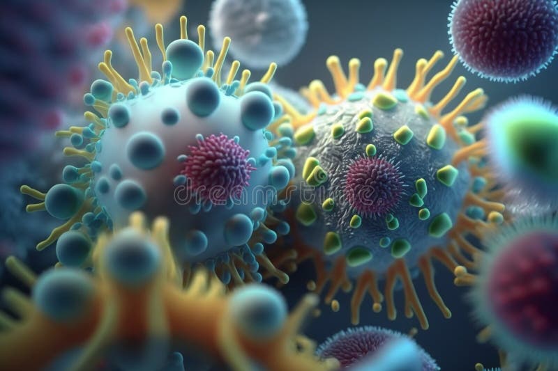 Group of Virus Cells. Bacterial Microorganism in a Circle Stock Photo ...