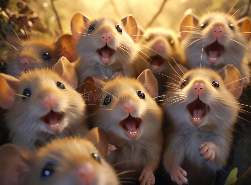 A group of vole mice stock illustration. Illustration of design - 289728611
