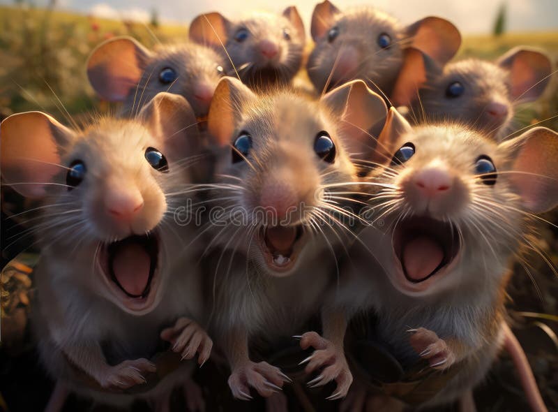 A group of vole mice stock illustration. Illustration of tree - 289732015