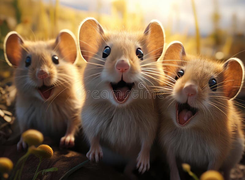 A group of vole mice stock illustration. Illustration of disease ...