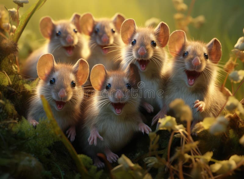 A group of vole mice stock illustration. Illustration of vermin - 289742673