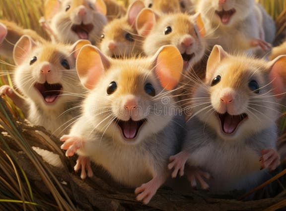 A group of vole mice stock illustration. Illustration of cute - 289756641
